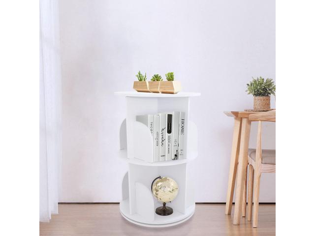 Click here for YIYIBYUS Rotating Bookshelf  2 Tier Rotating White... prices