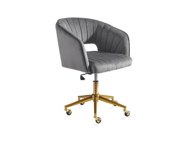 Click here for Nrizc Velvet Office Desk Chair  Grey  Adjustable S... prices