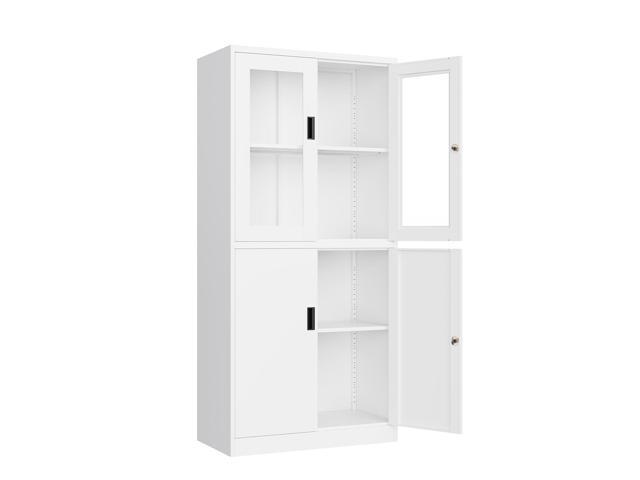 Click here for Yizosh Metal Storage Cabinet with Glass Doors - 71... prices