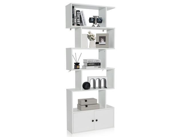 Click here for Giantex 6-Tier Geometric Bookcase with Cabinet  Fr... prices