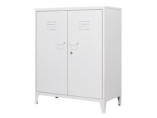 Click here for MIIIKO Metal Locker with 2 Doors White Storage Sid... prices