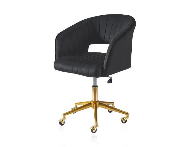 Click here for Kiztir Black Vanity Chair with Wheel  Modern Velve... prices