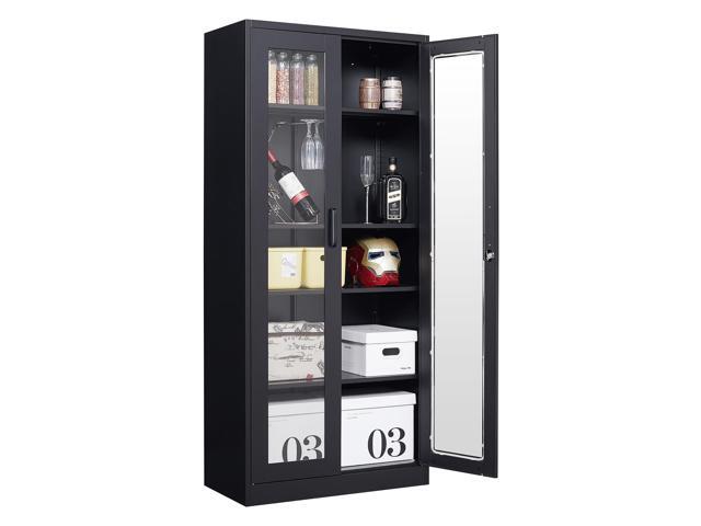 Click here for Glass Display Cabinet with 4 Adjustable Shelves  7... prices