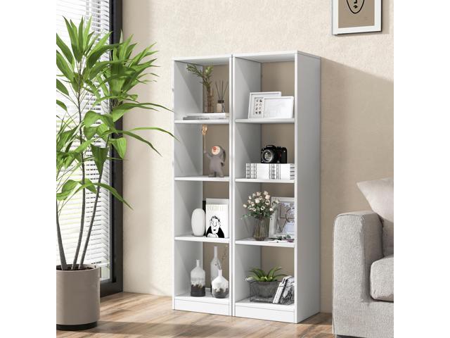 Click here for White Bookshelf Set of 2  Vertical Bookcase with 4... prices
