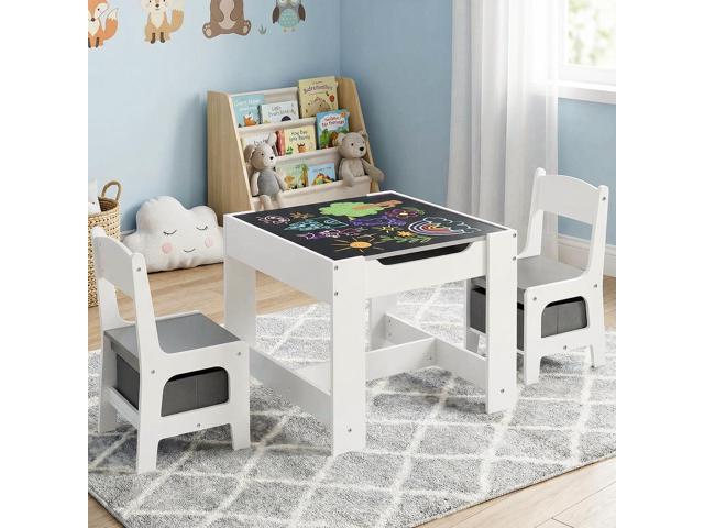 Click here for Arlopu Kids Table and Chair Set  4 in 1 Wooden Chi... prices