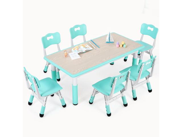 Click here for Arlopu Kids Table and 6 Chairs Set  Height Adjusta... prices