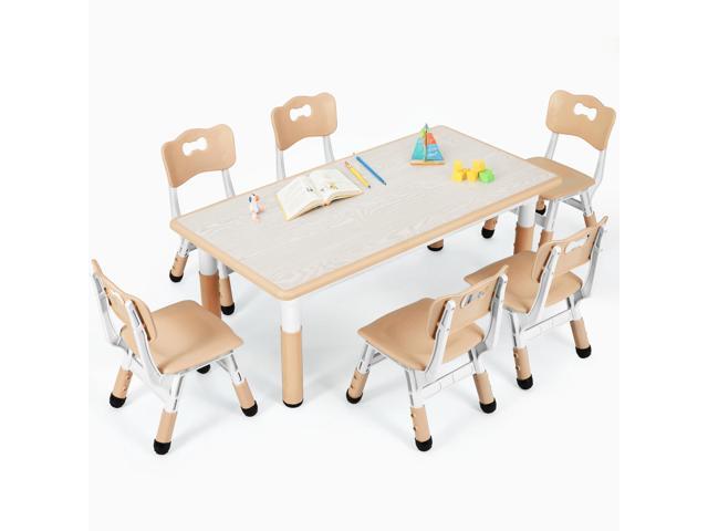 Click here for Arlopu Kids Table and 6 Chairs Set  Height Adjusta... prices