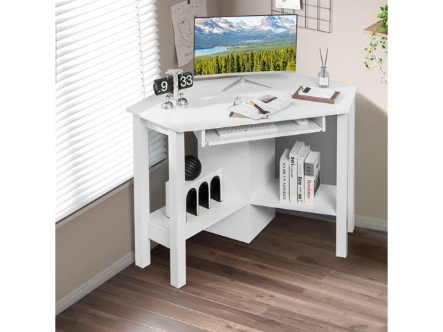 Click here for Corner Computer Desk  Triangle Table with Keyboard... prices