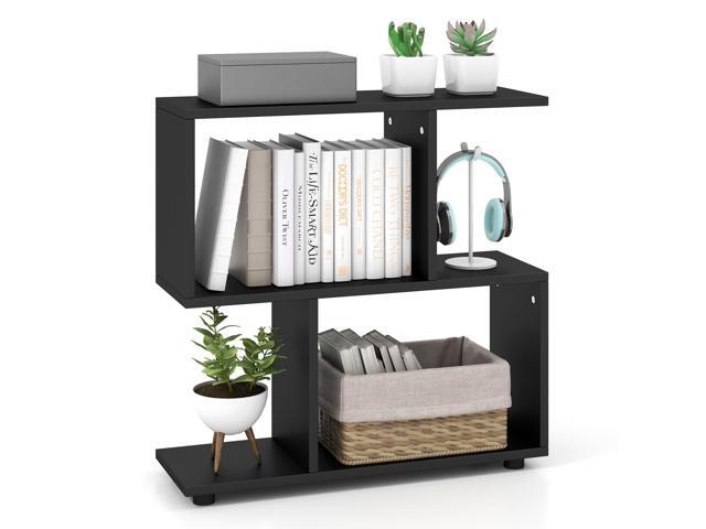 Click here for Tangkula 2 Tier Geometric Bookshelf  Freestanding... prices