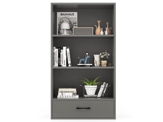 Click here for LOKO 4-Tier Bookcase with Storage Drawer  Modern O... prices