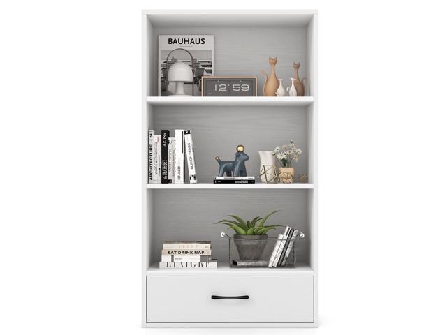 Click here for LOKO 4-Tier Bookcase with Storage Drawer  Modern O... prices