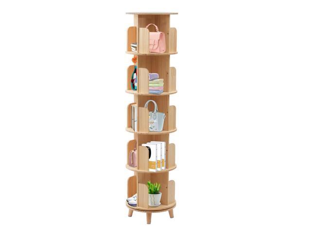 Click here for 5 Tier 360 Rotating Bookshelf Brown with Legs  Woo... prices