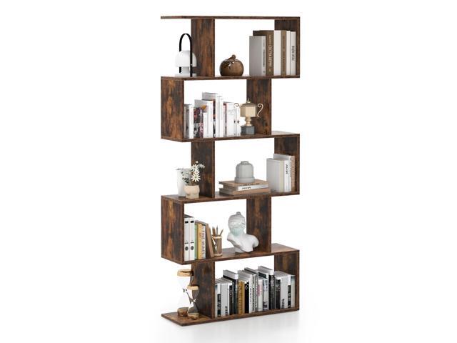 Click here for Tangkula 5-Tier Geometric Bookshelf  S Shaped Book... prices