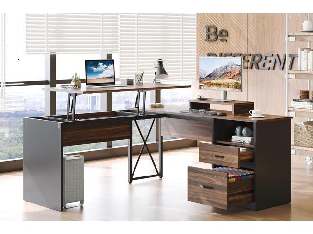 Click here for Bestier L Shaped Standing Desk with Lift Top  55 x... prices