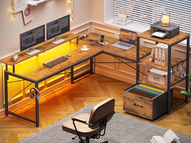 Click here for SEDETA Home Office Desk with File Drawer and Power... prices