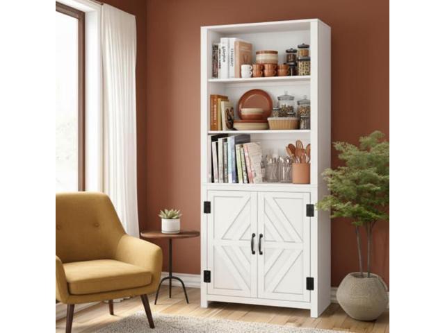 Click here for SEJOV Bookshelf 5 Tier Tall Bookcase with Doors St... prices