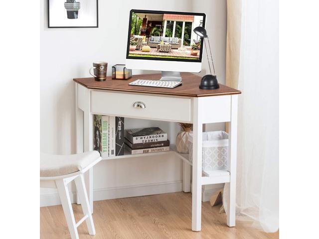 Click here for Corner Desk  Triangle Desk with Drawers and Shelve... prices
