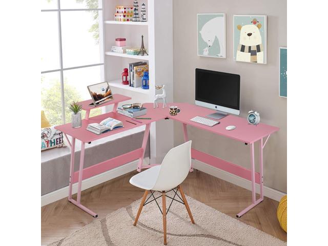 Click here for L Shape Desk Sturdy L-Shaped Gaming Desk with Larg... prices