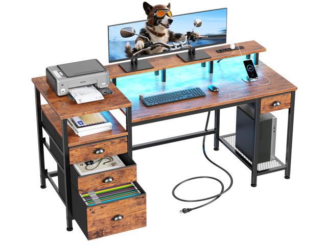 Click here for Furologee 60 Computer Desk with File Cabinet and S... prices