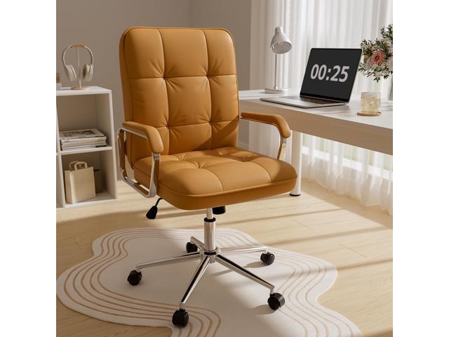 Click here for Brown Leather Office Desk Chair  Swivel Computer H... prices