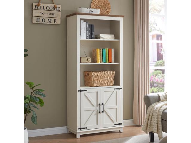 Click here for AMERLIFE Farmhouse Bookcase with Doors  5 Shelf Bo... prices