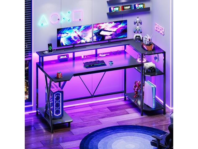 Click here for SEDETA Gaming Desk 55 with LED Lights and Storage... prices