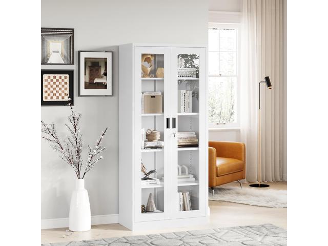 Click here for MIIIKO Display Cabinet with Glass Doors  Home Offi... prices