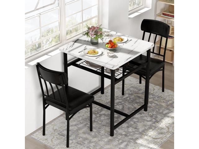 Click here for AWQM Square Dining Table Set for 2  Faux Marble Co... prices