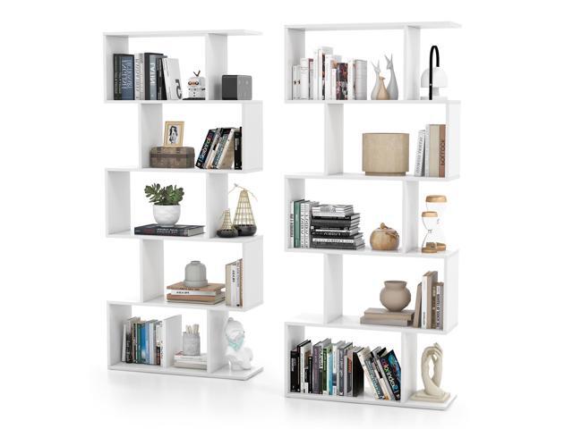 Click here for 5-Tier Geometric Bookcase Set of 2  62.5 Freestand... prices