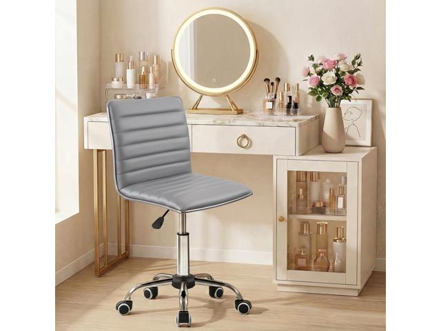 Click here for JUMMICO Armless Vanity Office Chair with Wheels  S... prices