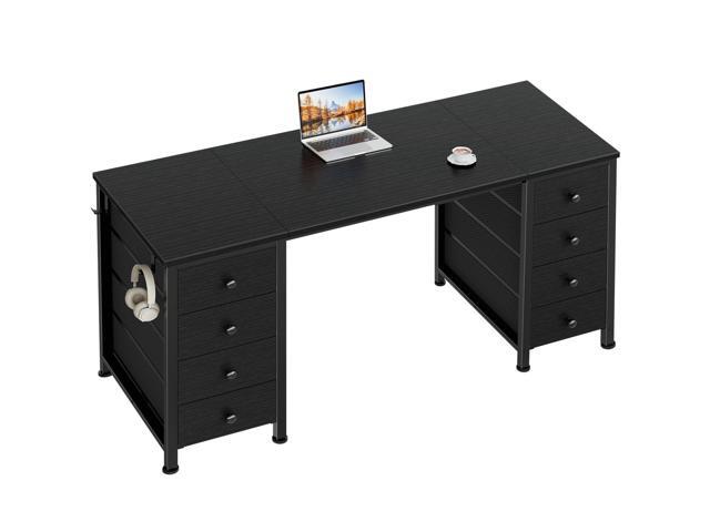 Click here for DLisiting Black Gaming Desk with Fabric Drawers on... prices