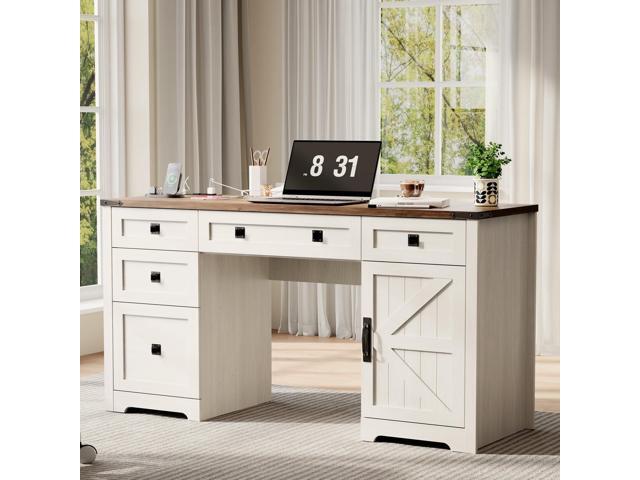 Click here for 61 Farmhouse Executive Desk with Drawers  Wood Hom... prices