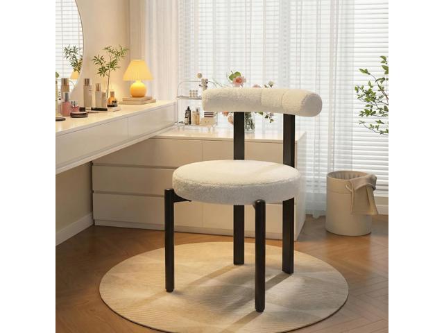 Click here for Kiztir Vanity Chair No Wheels Upholstered Teddy Va... prices