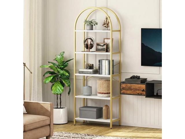 Click here for Bookshelf  Arched Bookcase with Metal Frame 5 Tier... prices