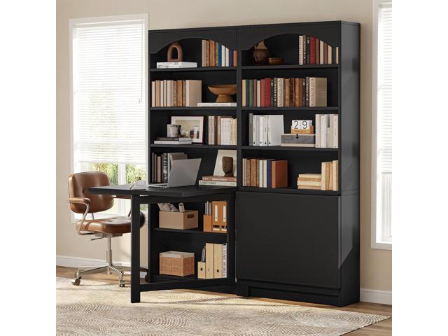 Click here for 6-Tier Bookshelf with Folding Table  72.8 Tall Ope... prices