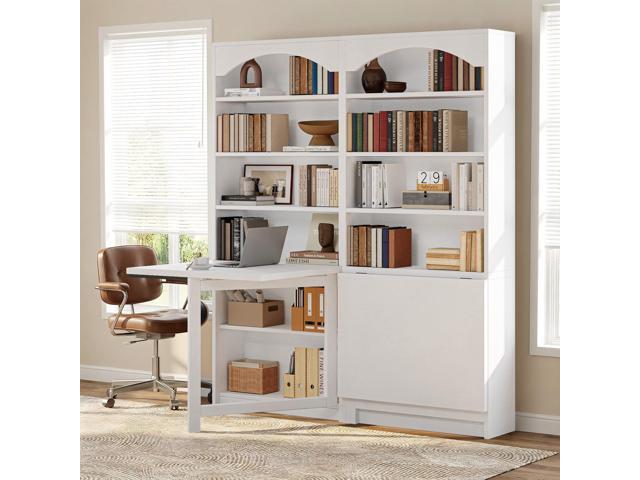 Click here for 6-Tier Bookshelf with Folding Table  72.8 Tall Ope... prices