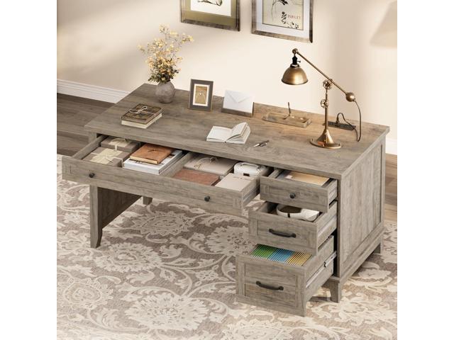 Click here for Farmhouse Home Office Desk with Power Outlets & US... prices
