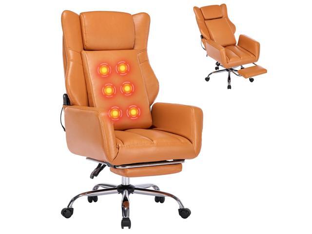 Click here for DYHOME Orange Leather Office Chair with Massage an... prices