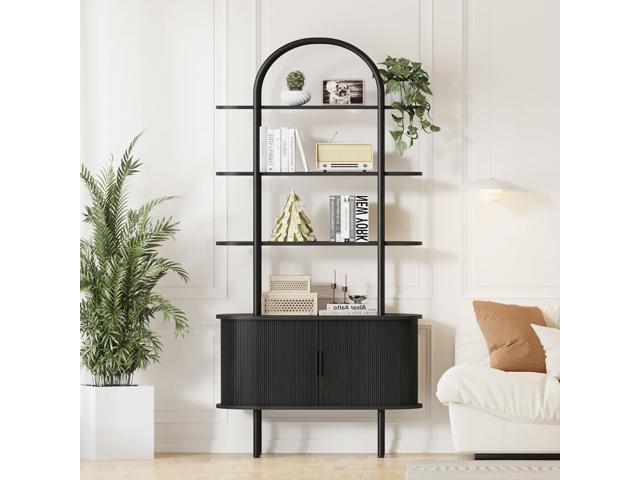 Click here for 71 Tall Arched Bookshelf with Sliding Tambour Door... prices