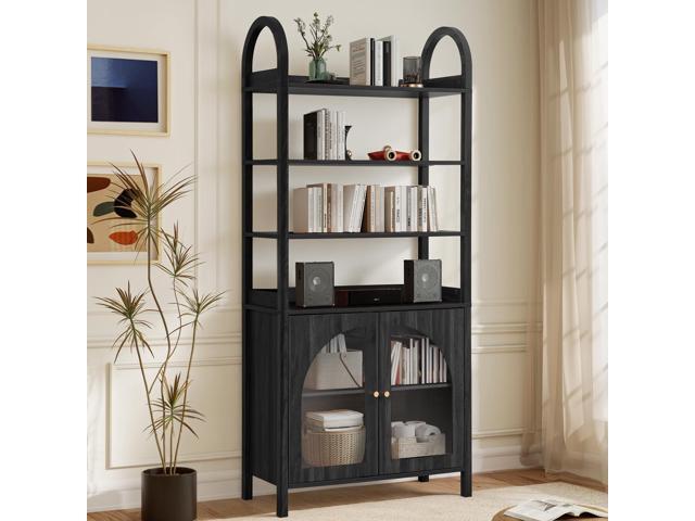 Click here for AVZEAR 71 Tall Arched Wooden Bookshelf  6 Tier Cur... prices
