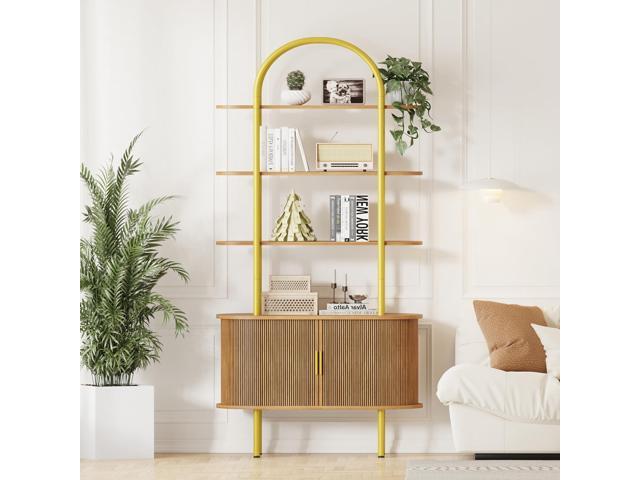 Click here for 71 Tall Arched Bookshelf with Sliding Tambour Door... prices