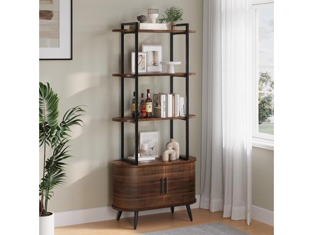 Click here for 69 Inch Tall Bookcase  4-Tier Bookshelf with Slidi... prices