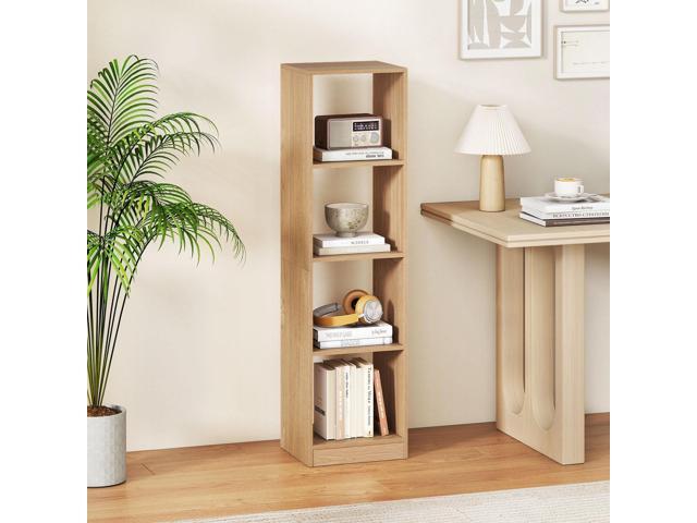 Click here for Skinny Bookshelf  Vertical Bookcase with 4 Cubes... prices