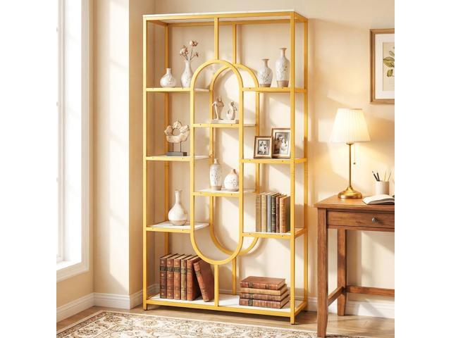 Click here for Tangkula 5-Tier Geometric Bookshelf  69H Tall Free... prices