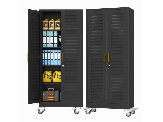 Click here for 71 Tall Metal Garage Storage Cabinet with Wheels... prices