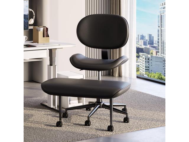 Click here for Cross-Legged Office Chair with Footrest  PU Leathe... prices