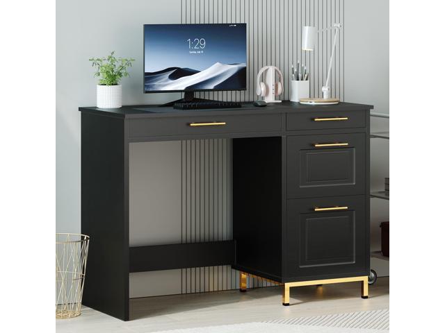 Click here for 4 EVER WINNER Black Desk with Drawers  43 Inch Wri... prices