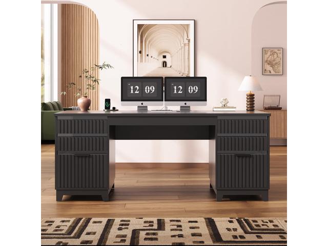 Click here for SEDETA 55.1 Fluted Office Desk with 6 Drawers  Mod... prices