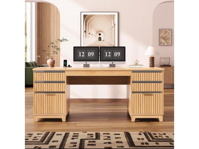 Click here for SEDETA 55.1 Fluted Office Desk with 6 Drawers  Mod... prices