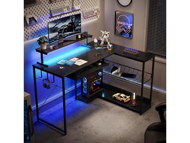 Click here for L Shaped Gaming Desk with Power Outlets & RGB Ligh... prices